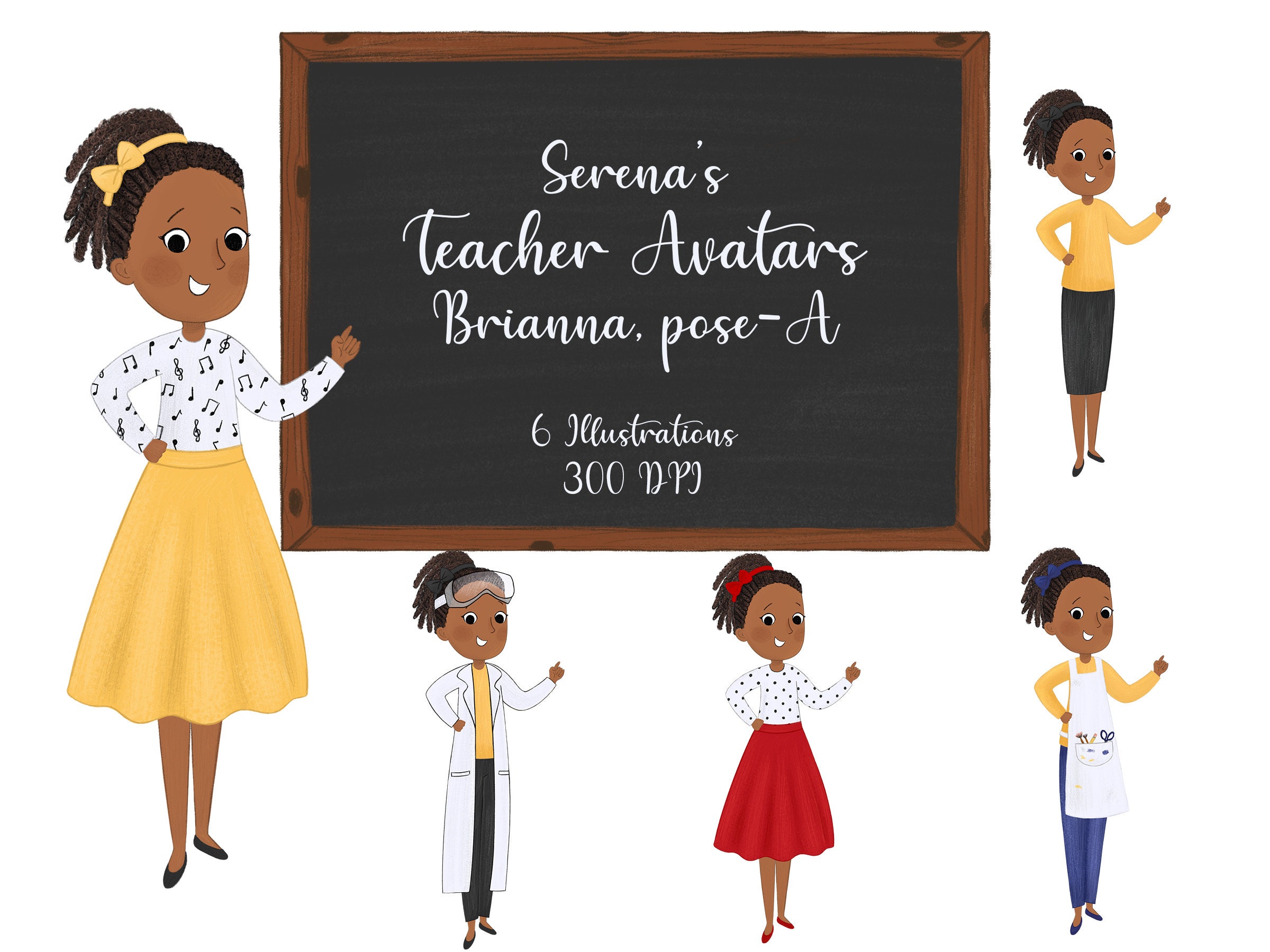 Teacher Avatar Clipart Brianna Black Teacher Clipart African American ...