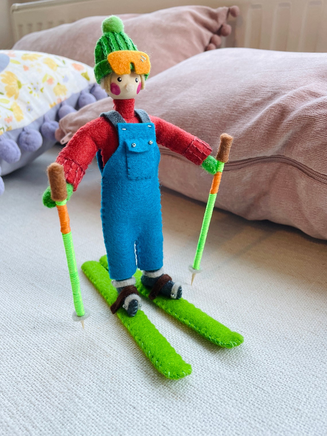 Skier PDF Pattern Instant Download | Christmas Craft | Felt Ornament ...