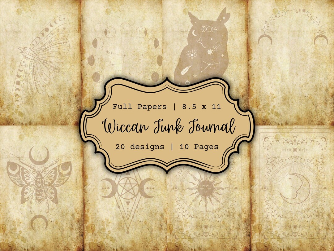 Wiccan Printables for Junk Journals, Sepia Tone Scrapbook Halloween ...
