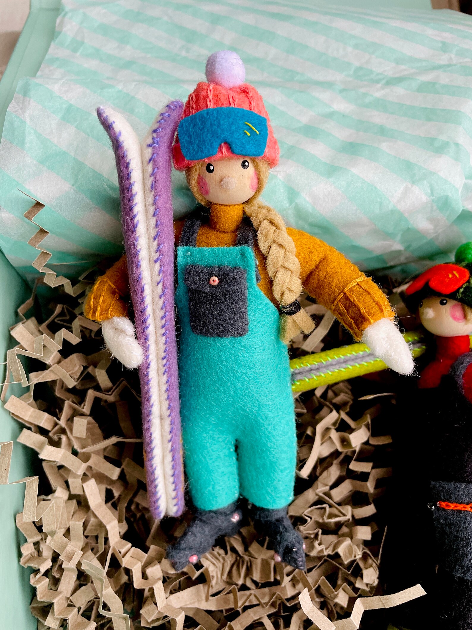 Skier PDF Pattern Instant Download | Christmas Craft | Felt Ornament ...