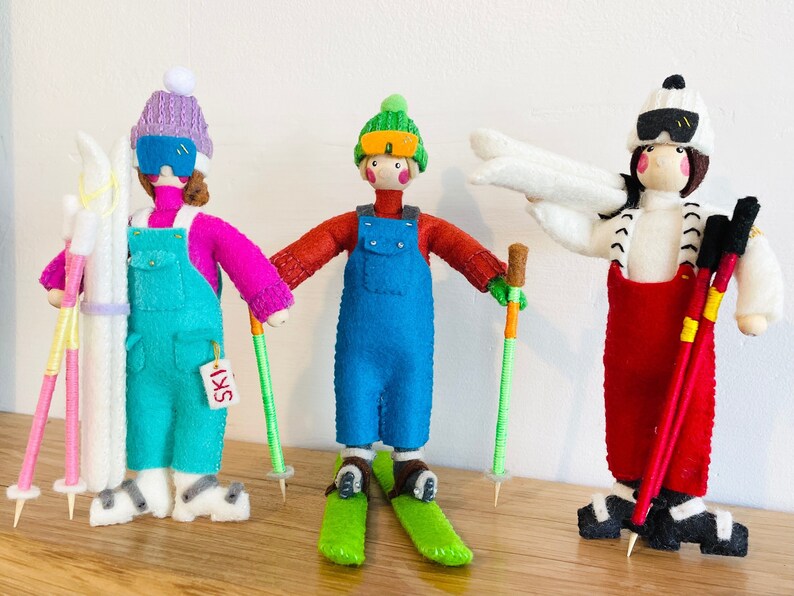 Skier PDF Pattern Instant Download | Christmas Craft | Felt Ornament ...