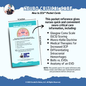 Neuro Critical Care Pocket Card | New to ICU® Quick Reference | Visual ...