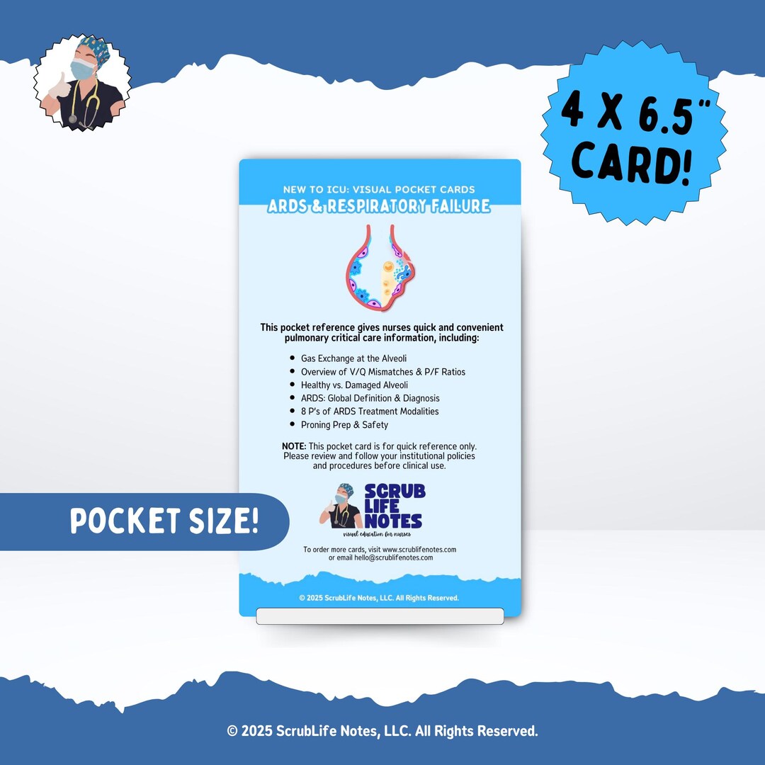 ARDS Respiratory Failure Pocket Card | ICU Nurse Cheat Sheet - Etsy