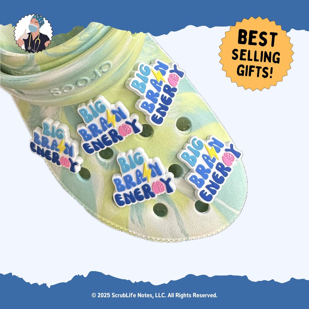 Big Brain Energy® Shoe Charms | Nursing Accessories | Healthcare ...