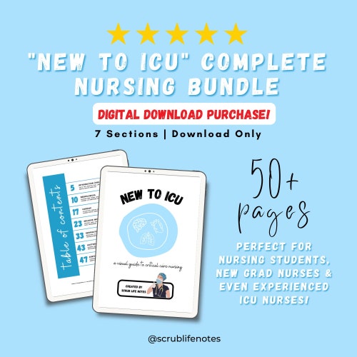 Cardiac ICU Visual Reference Packet New Grad Nurses BSN - Etsy