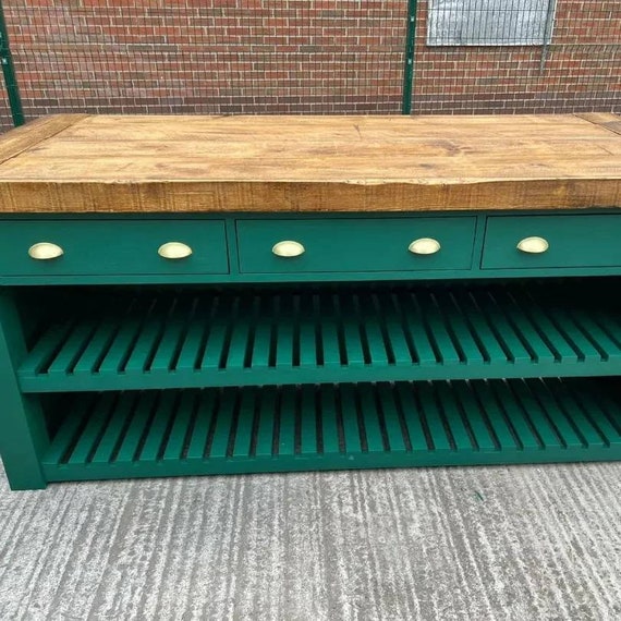 Butcher Block Kitchen Island Breakfast Bar | Etsy