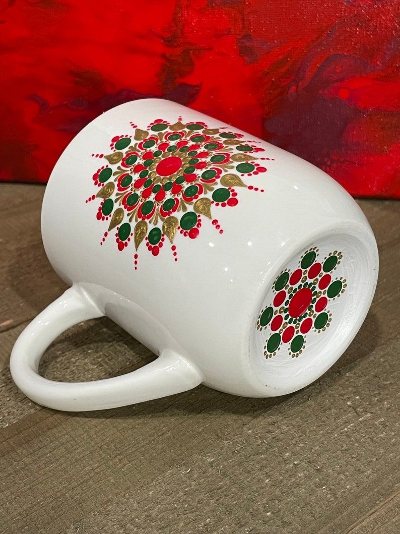 Hand Painted Mandala Mug, Dot Art, Large 12 Oz Coffee Mug, Tea Mug - Etsy