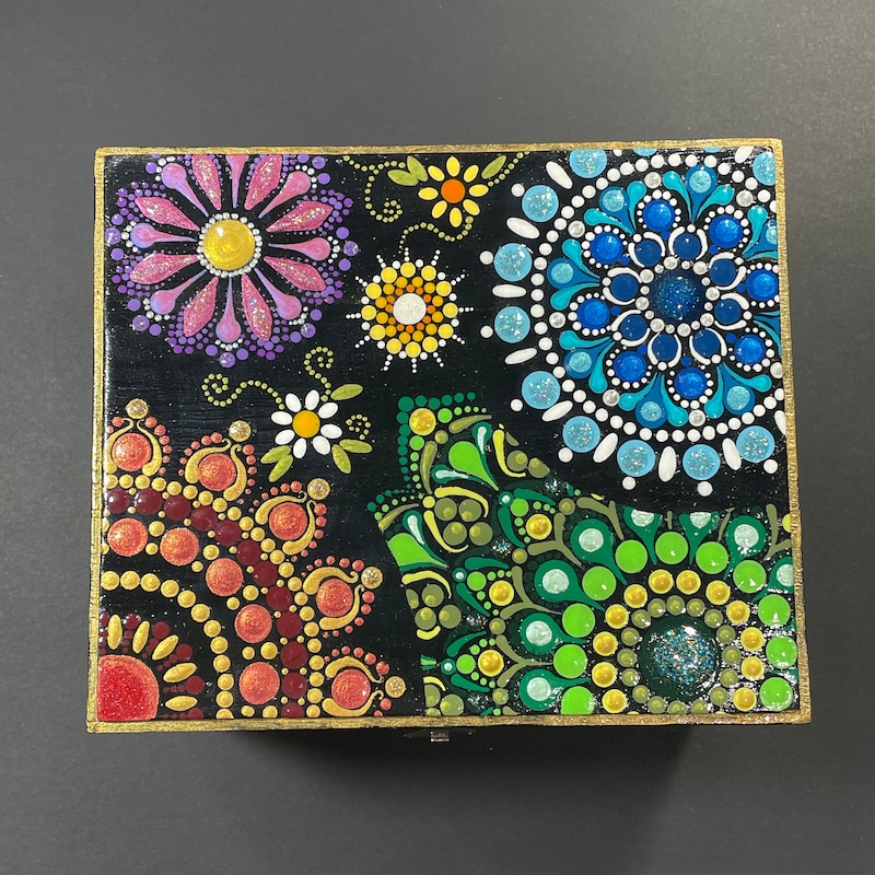 Painted Wooden Box - Etsy