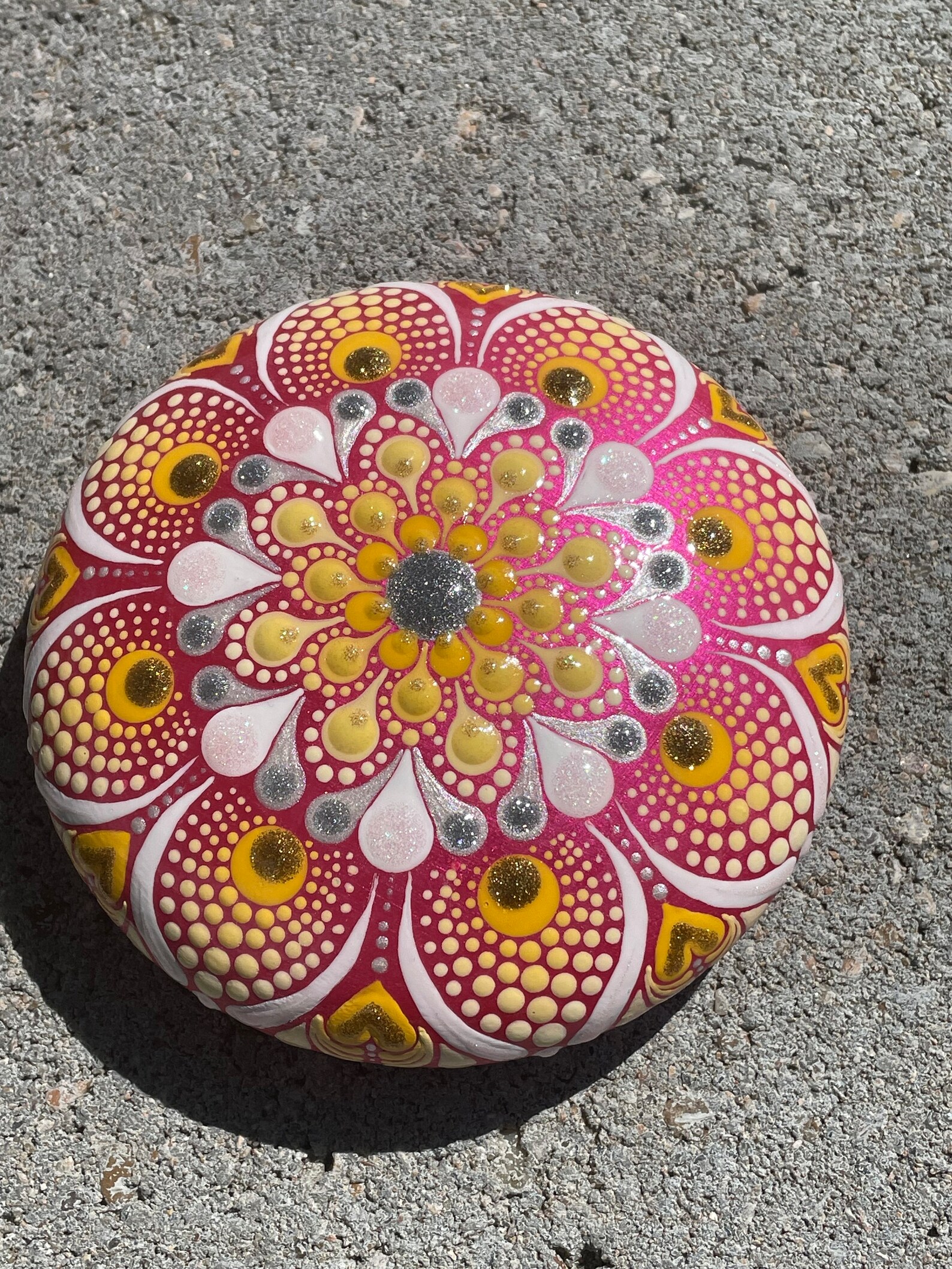 Colorful Hand Painted Mandala Stone, Dot Art - Etsy