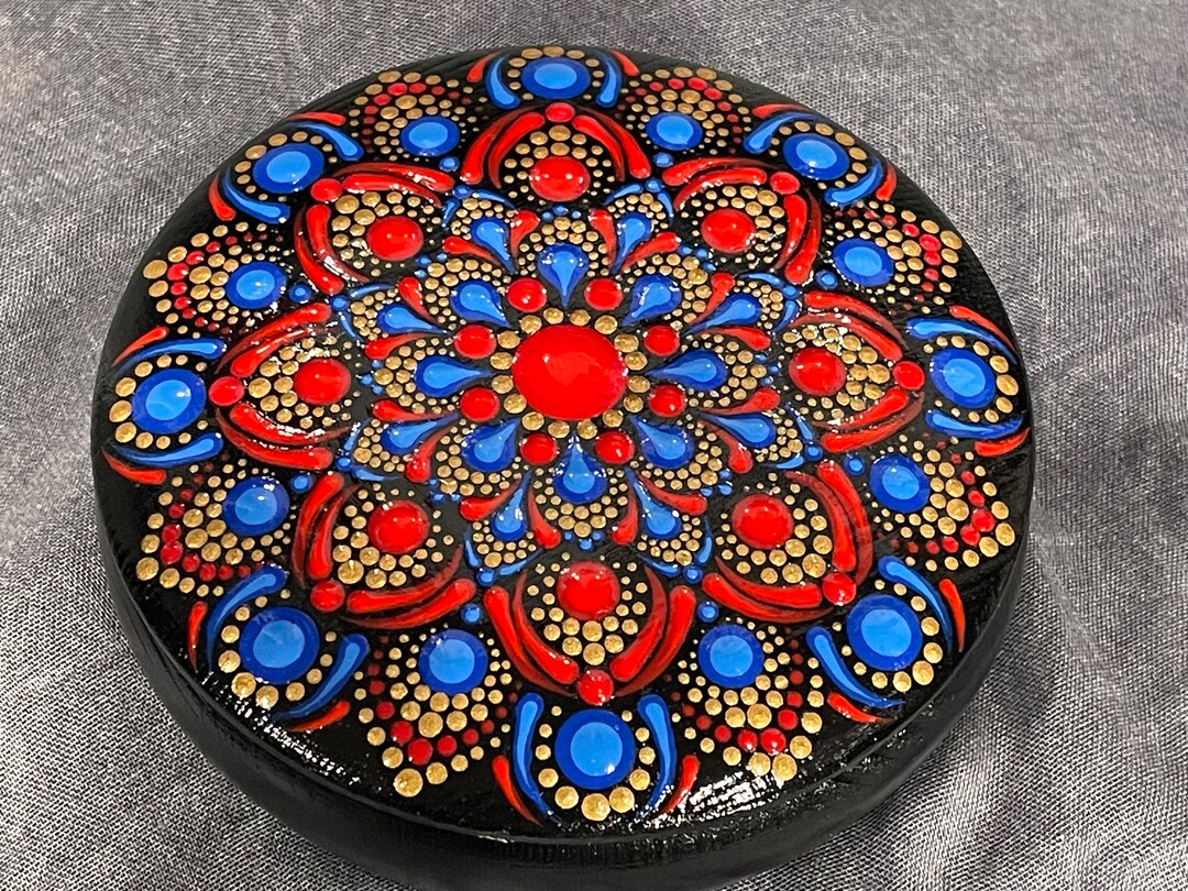 Mandala Dot Painted Wooden Box, Jewelry Box, Hand Painted - Etsy