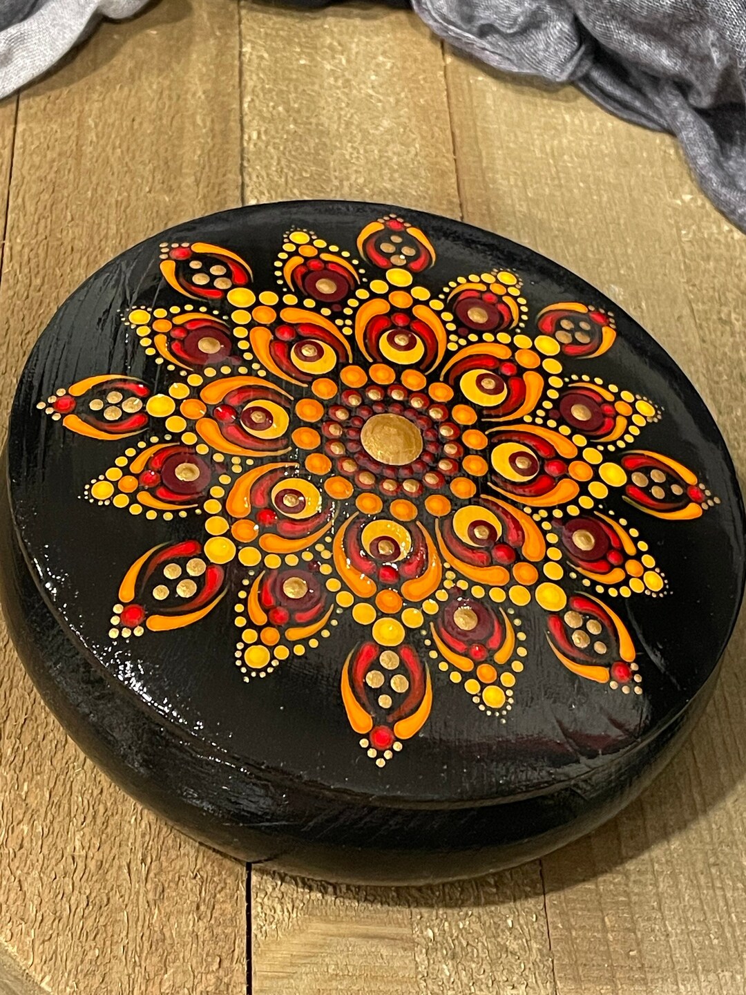 Mandala Dot Painted Wooden Box, Jewelry Box, Hand Painted - Etsy