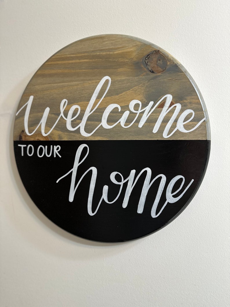 Welcome Round Sign - Etsy