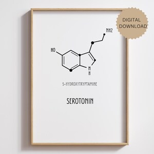 Molecule Print Serotonin Happiness Molecule Neurotransmitter Poster ...