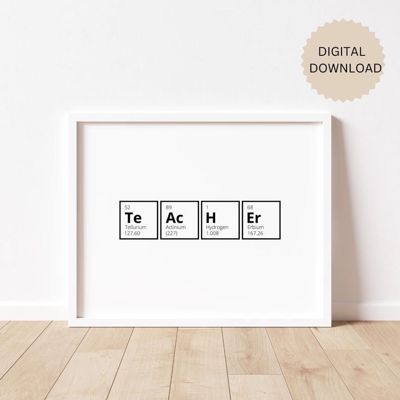 Periodic Table Print Custom Personalised Print Periodic Table of ...