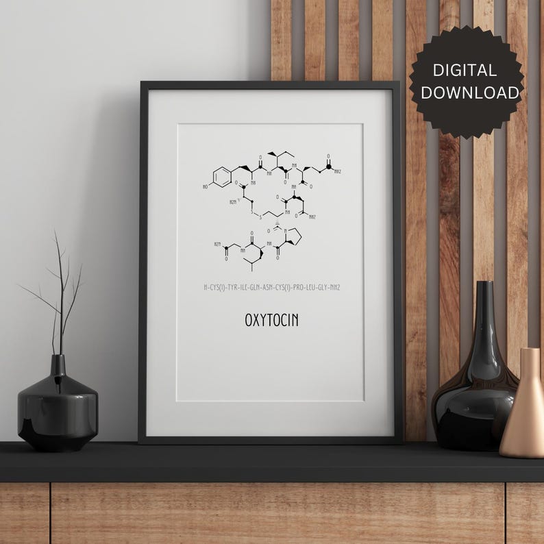 Molecule Print Oxytocin Love Hormone Chemical Structure Science Poster ...