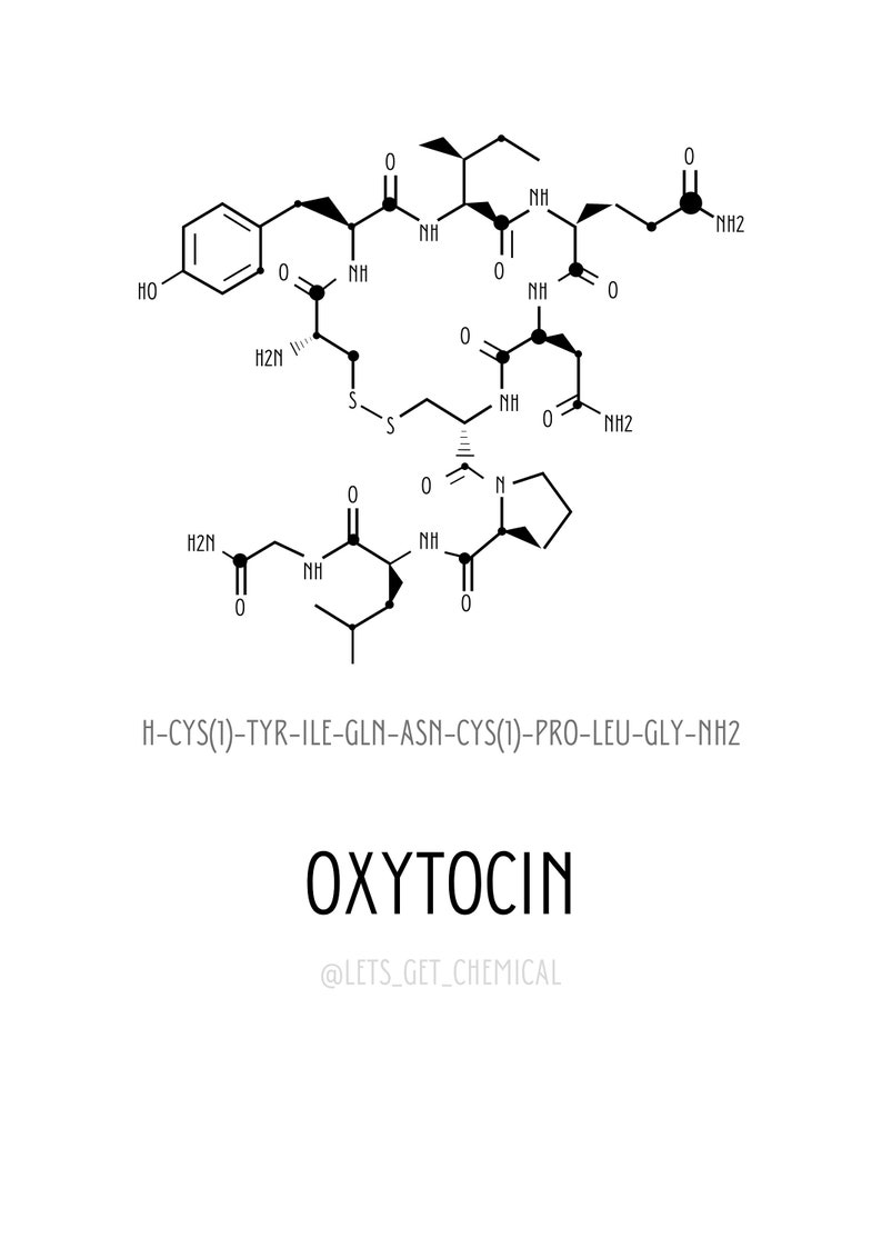Oxytocin Molecule Digital Download Love Hormone Art Print Chemistry ...