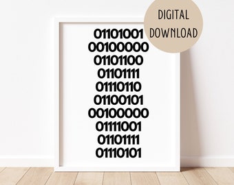 Binary Code Poster - Etsy