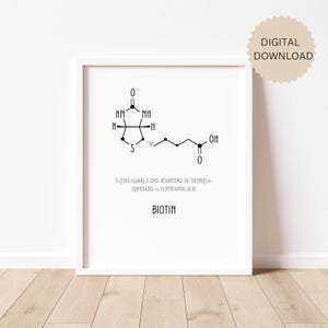 Molecule Print Biotin Molecule Science Wall Decor Vitamin B Biotin ...