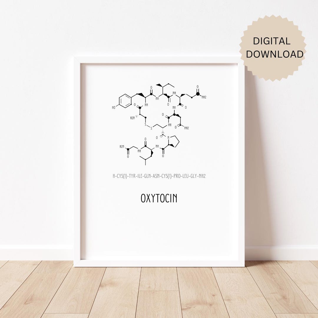 Molecule Print Oxytocin Love Hormone Chemical Structure Science Poster ...