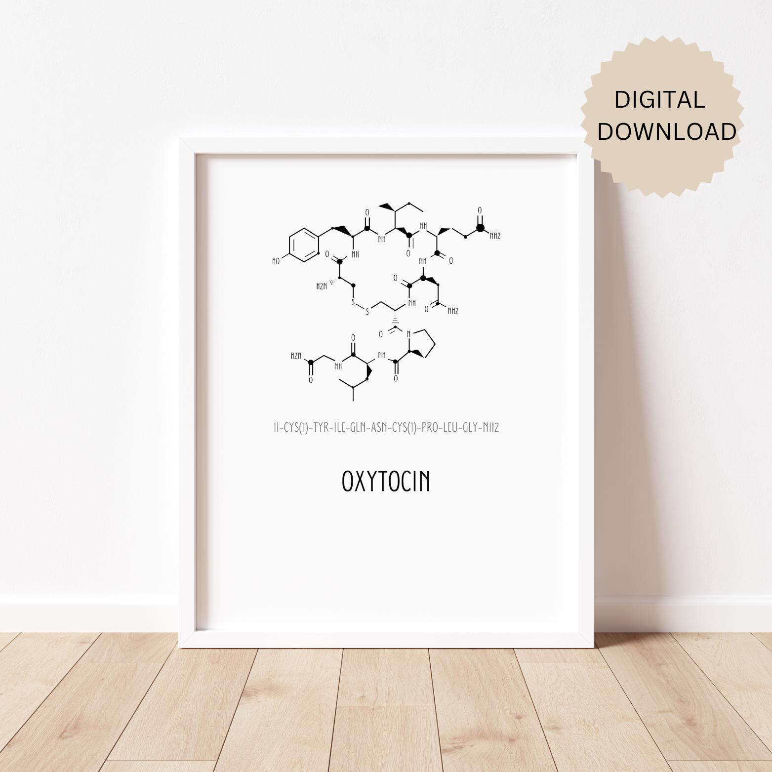 Molecule Print Oxytocin Love Hormone Chemical Structure Science Poster ...