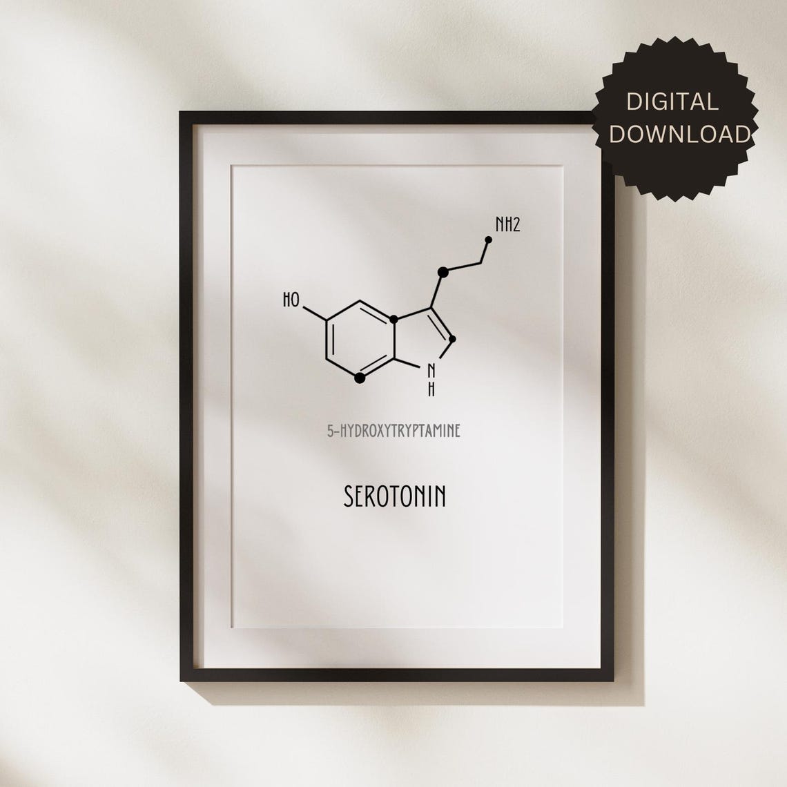 Molecule Print Serotonin Happiness Molecule Neurotransmitter Poster ...