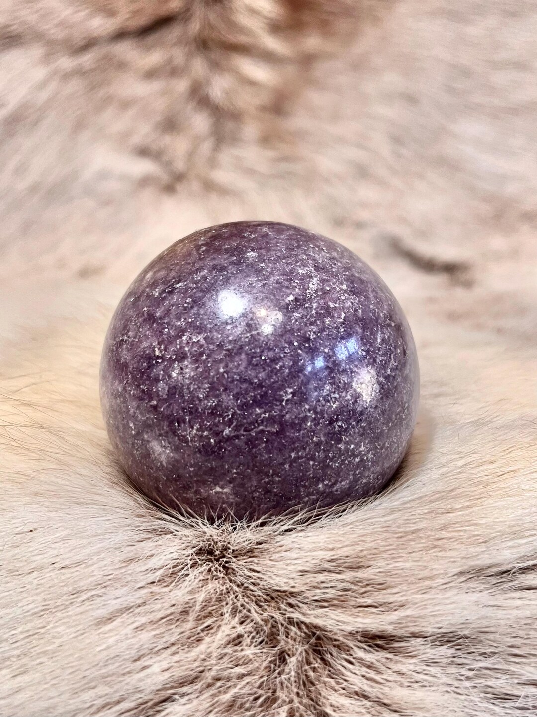 Lepidolite Mineral Sphere Purple Lepidolite Crystal Ball - Etsy