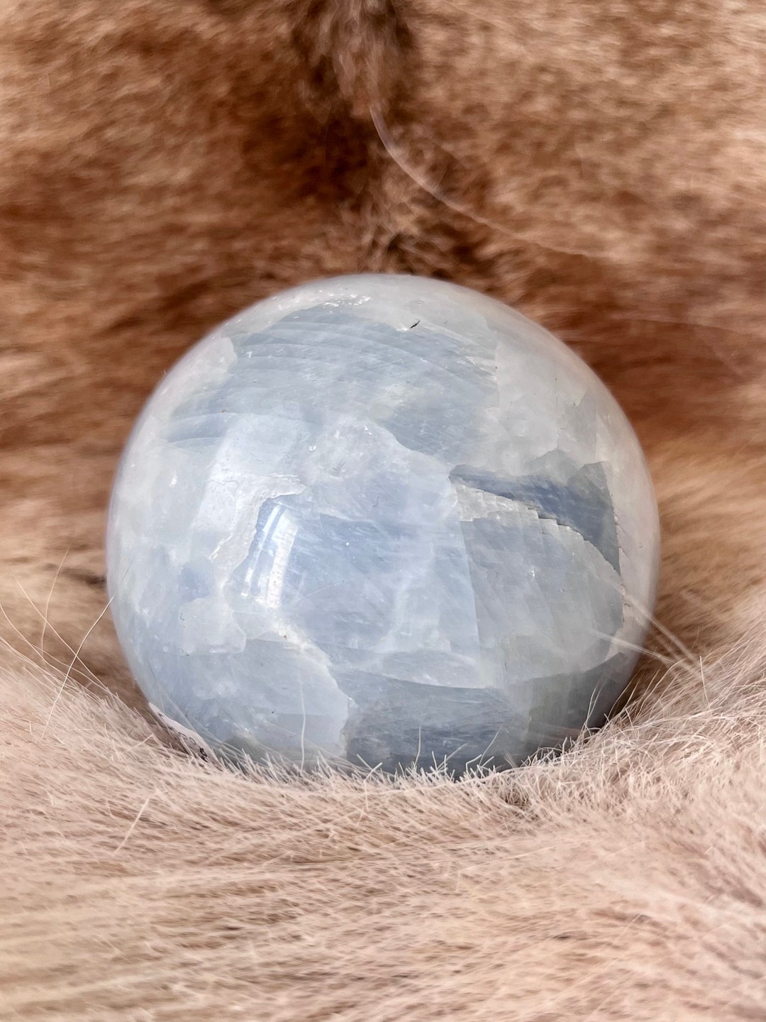 Blue Calcite Crystal Ball Mineral Sphere - Etsy
