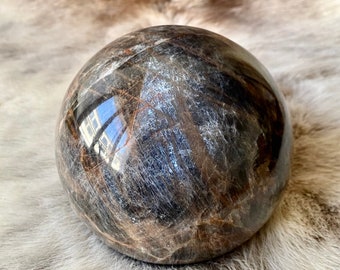 Black Moonstone Sphere - Etsy