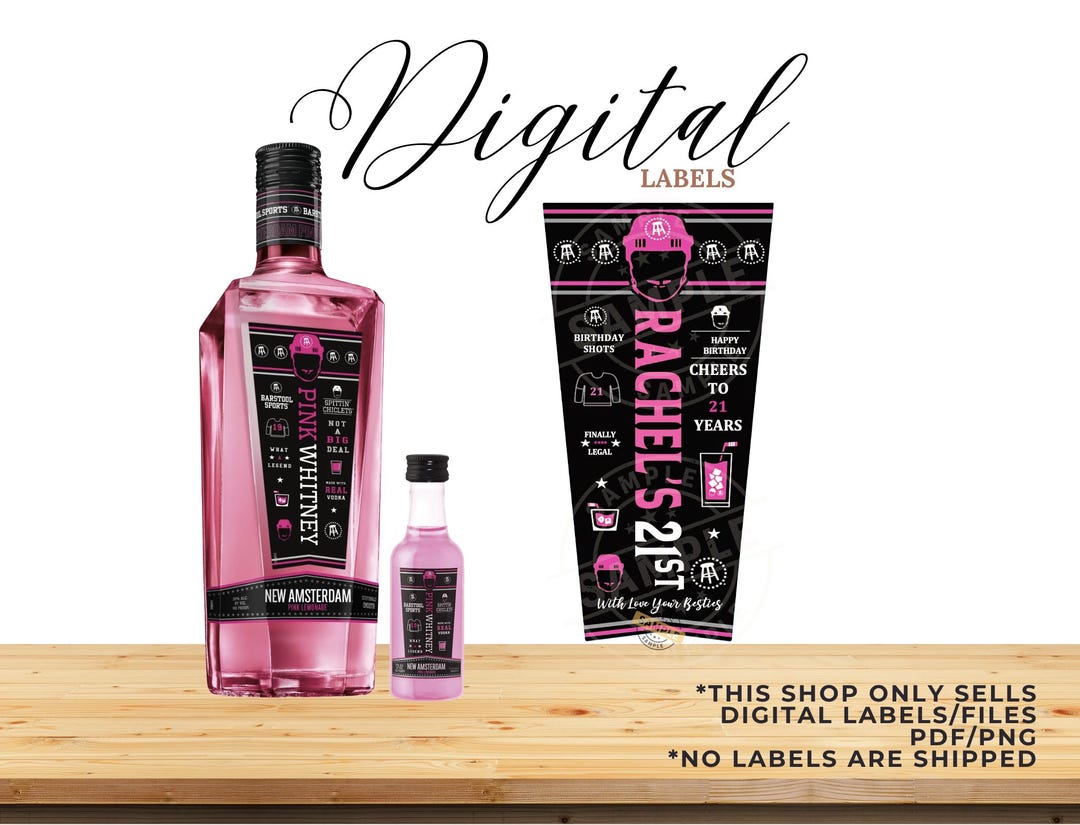 Pink Whitney Liquor Label, Custom Liquor Label, Custom Whiskey Label ...