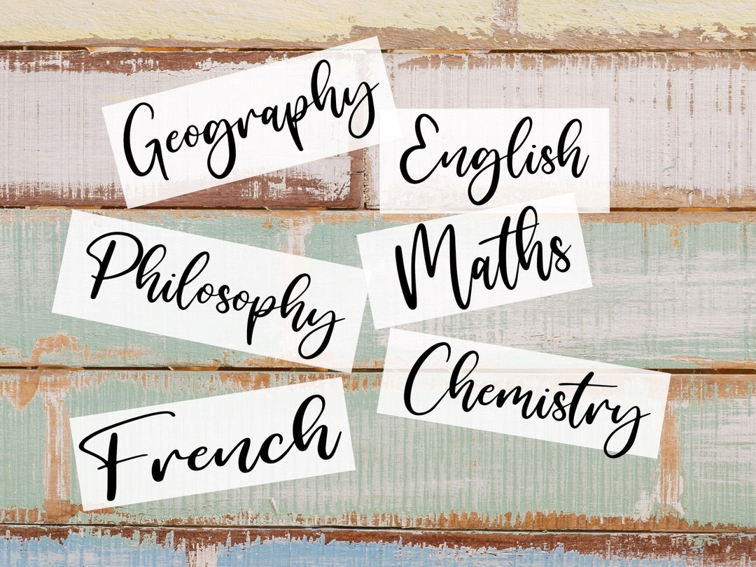 School Labels Cute Fun Sticker School Subject Storage Label Home ...