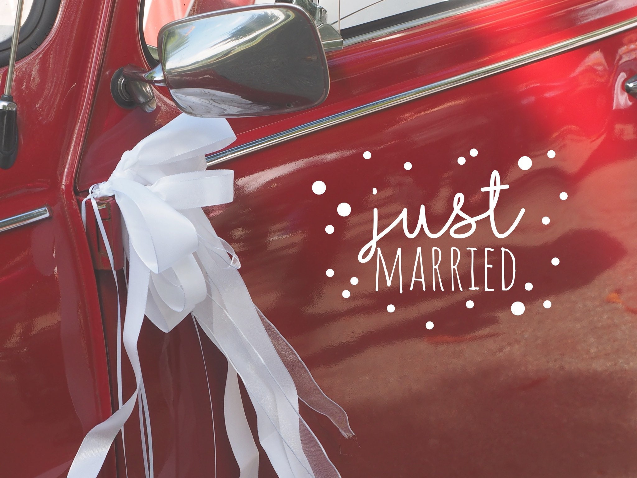 Just Married Cute Fun Sticker Wedding Car Decal - Etsy UK