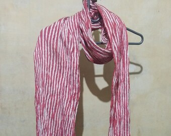 Red Striped Scarf | Etsy