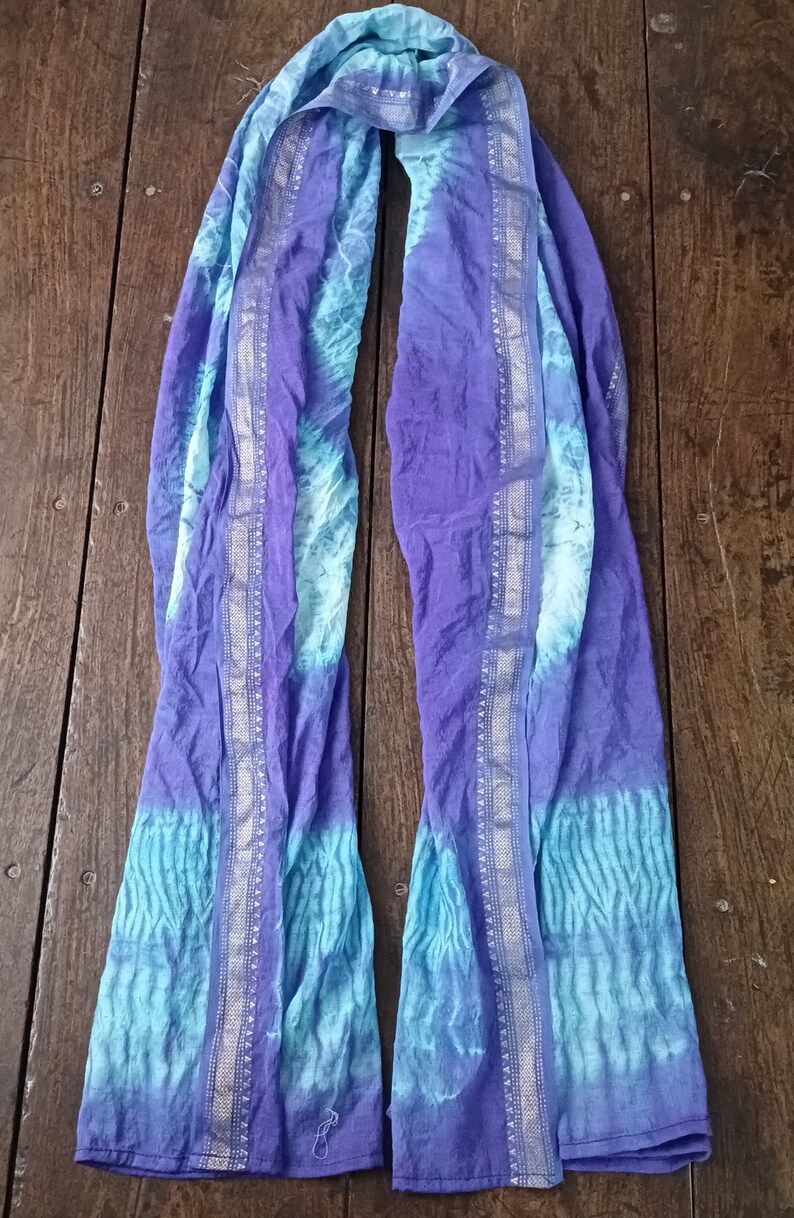 Shibori Pareo Japanese Dye Shibori Scarf for Women Sarong Wrap Cotton ...