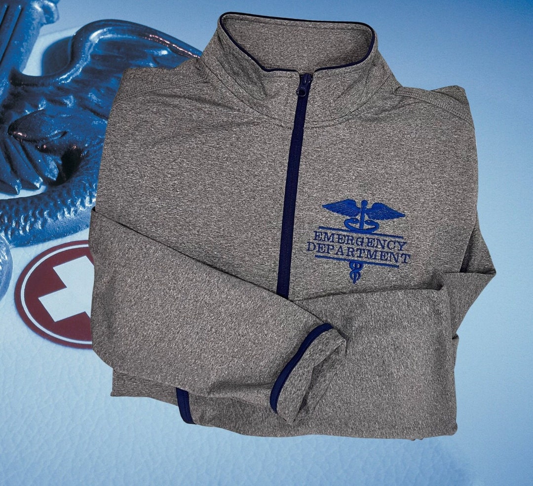 Embroidered Emergency Department Jacket, Personalized Zip Up ...