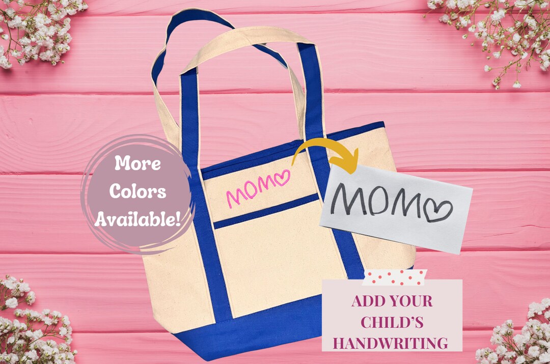 Custom EMBROIDERED Child Handwriting. Personalized Tote Bag ...