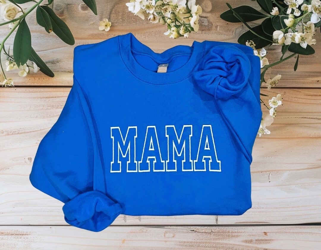 Mom Embroidered Crewneck, Personalized Sweatshirt, Mama Pullover ...