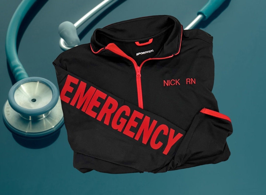 Embroidered Emergency Department Jacket, Personalized Zip Up ...