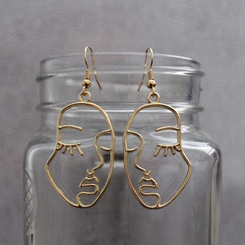 Wire Face Earrings - Etsy