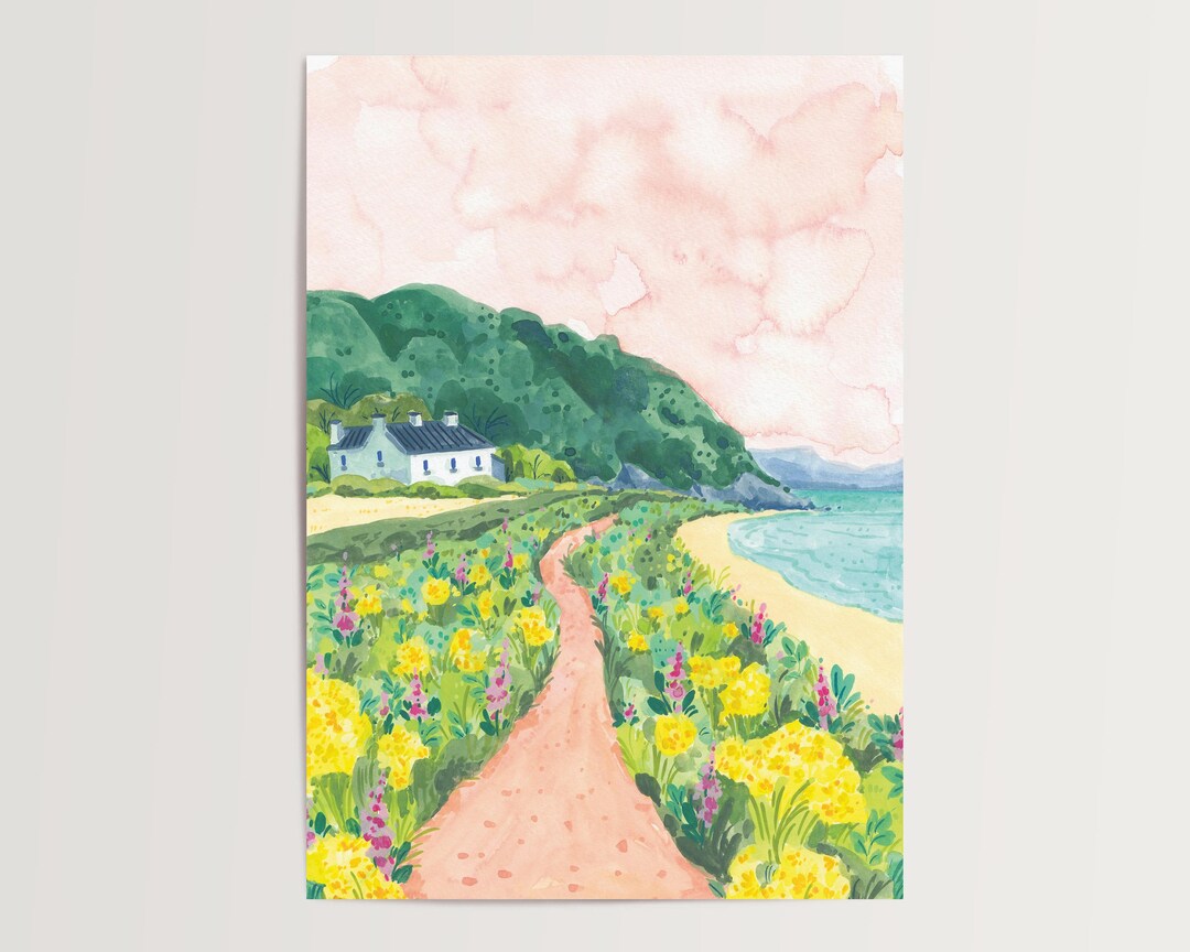 Beesands Beach A4 Art Print Wall Art Devon Coastal Scenery Home Decor ...