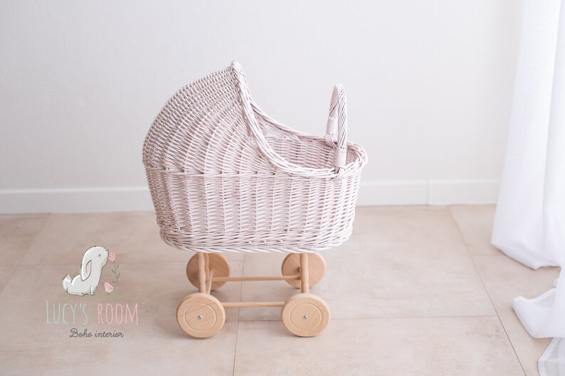 Rattan Wicker Tall Doll Pram Regular Size - Etsy