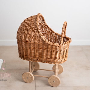 Rattan Wicker Tall Doll Pram Regular Size - Etsy