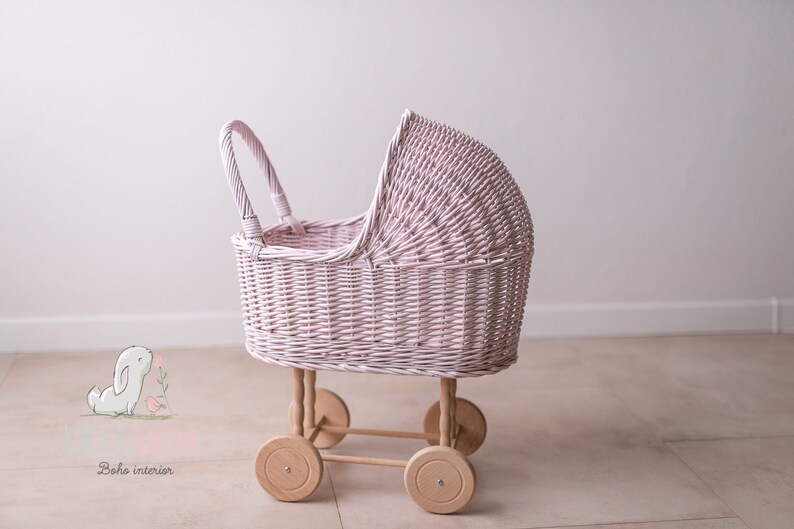 Rattan Wicker Tall Doll Pram Regular Size - Etsy