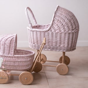 Rattan Wicker Tall Doll Pram Regular Size - Etsy
