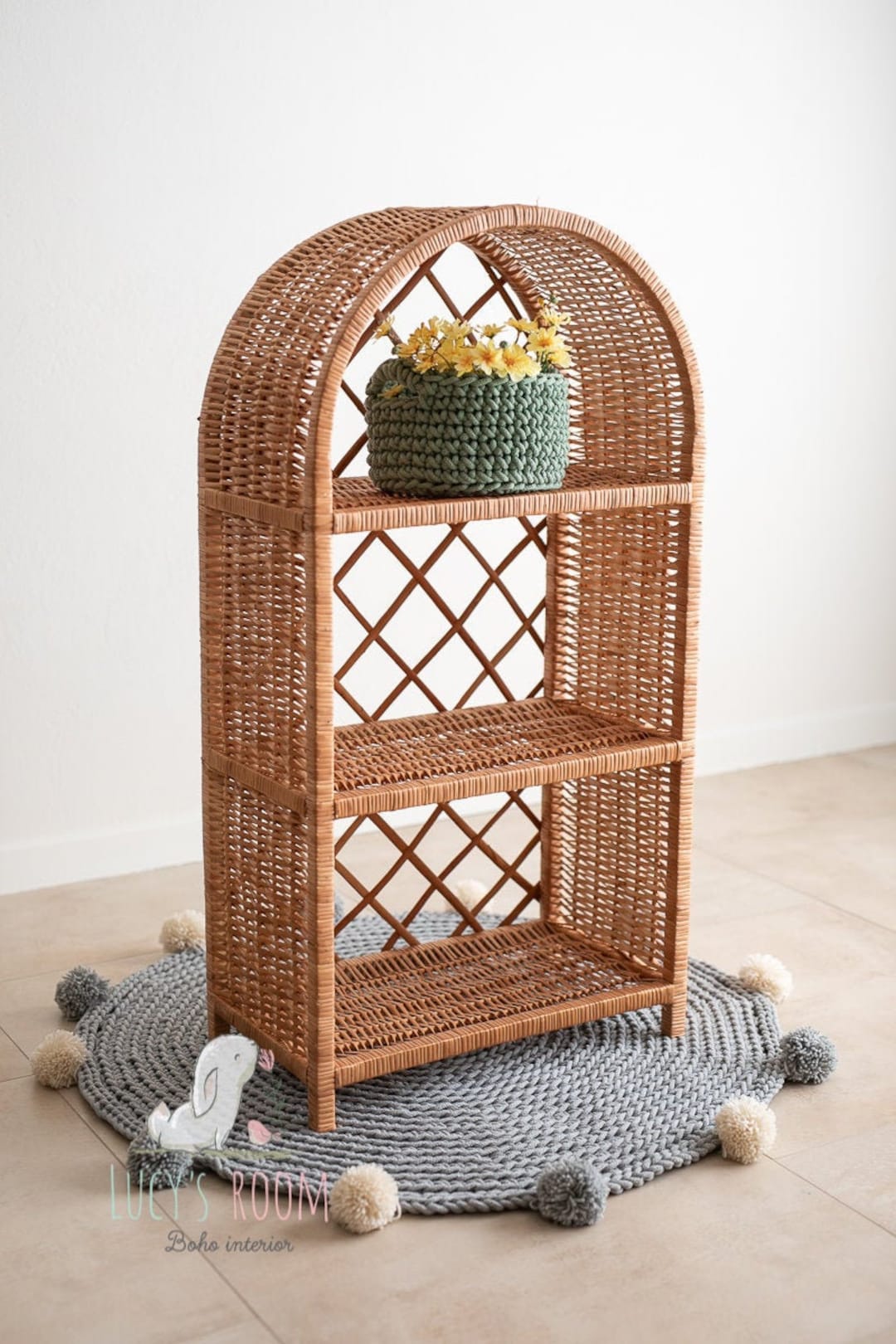 Rattan Wicker Boho Shelf 2 - Etsy
