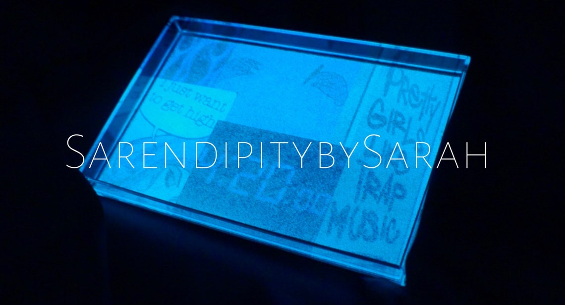 Pink Aesthetic Rolling Tray glow in the Dark 1 | Etsy