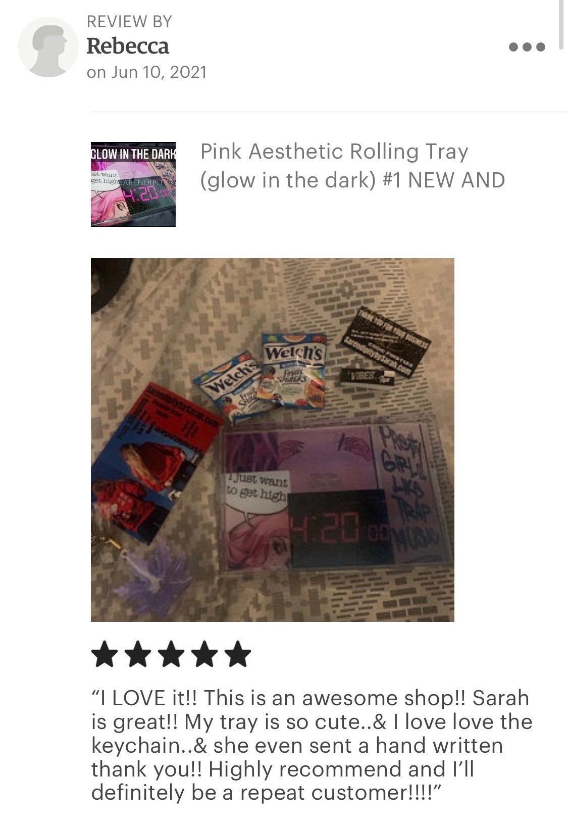 Pink Aesthetic Rolling Tray glow in the Dark 1 | Etsy
