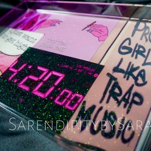 Pink Aesthetic Rolling Tray glow in the Dark 1 - Etsy