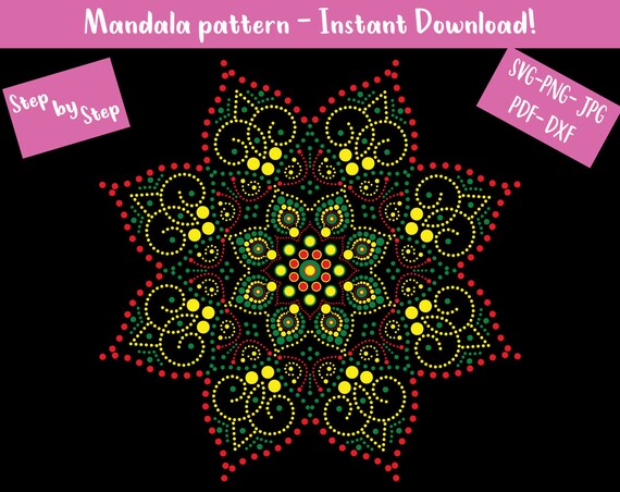 Dot Mandala Pattern 11 Art Guide Dot Mandala Painting Svg | Etsy