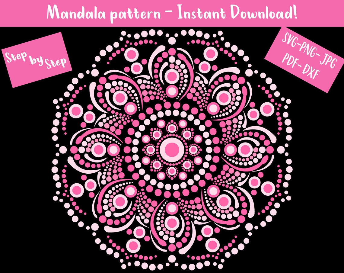 Dot Mandala Pattern 47 Art Guide Dot Mandala Painting svg Pdf Jpg Png ...
