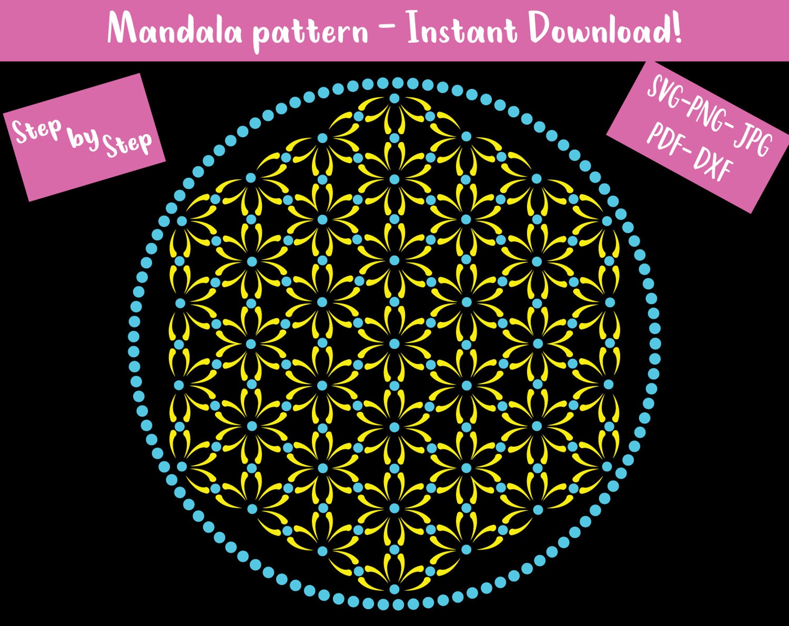 Dot Mandala Pattern 52 Flower of Life Art Guide Dot Mandala Painting ...